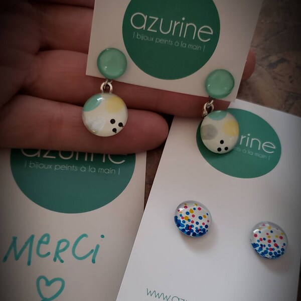 Flower Necklace | Blue and Azure | Daisy | on Stainless Steel Chain ...