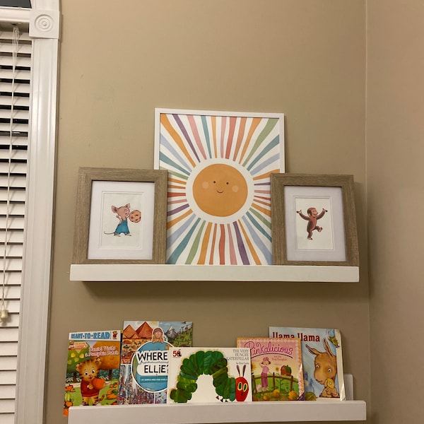 Watercolor Sun Poster, Sun Playroom Decor, Watercolour Nursery Prints ...