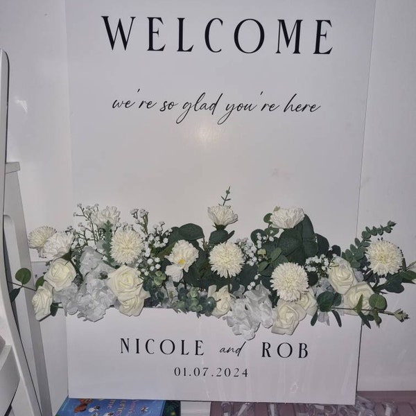 Welcome Flower Box Sign Vinyl Decals | Wedding Flower Box Sign Vinyl ...