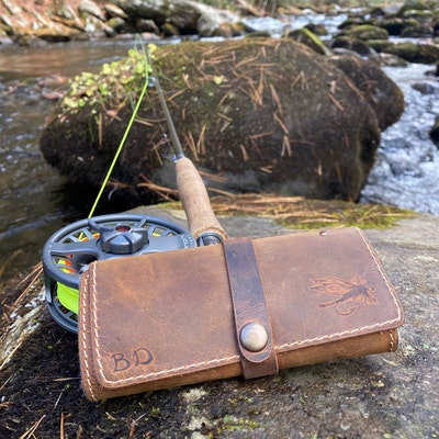 Personalized Leather Fly Fishing Wallet With Sheep Skin fishing Wallets ...