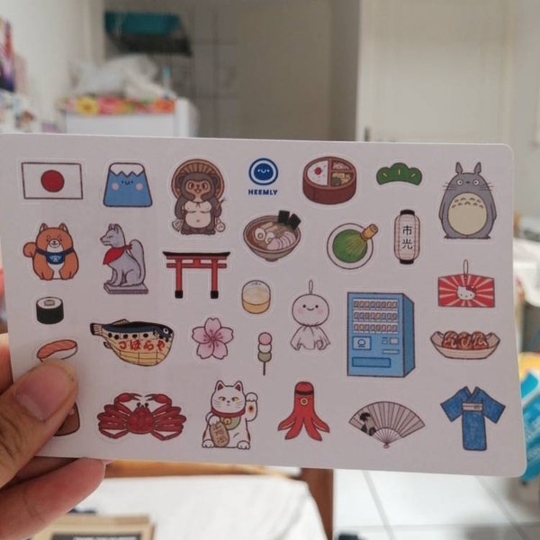 Sticker Sheet Japan Handmade by Heemly - Etsy