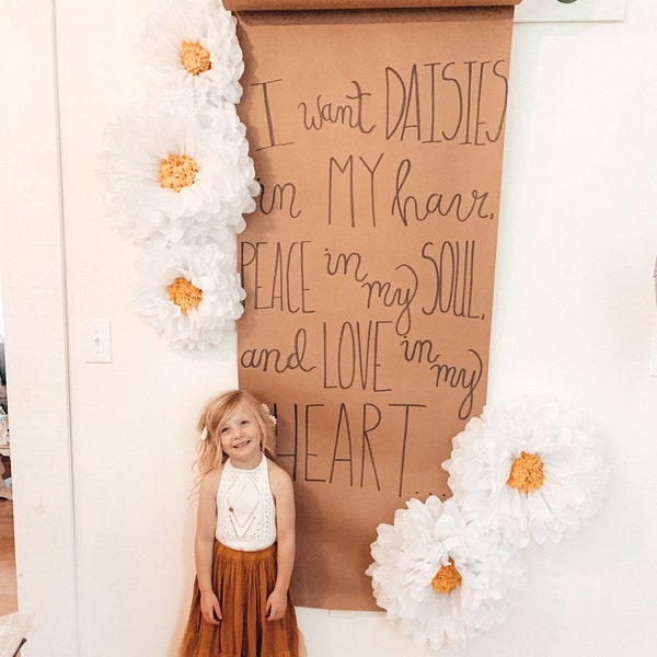 Giant Paper Flower Daisy Backdrop for Rustic Wedding Decor, Baby ...