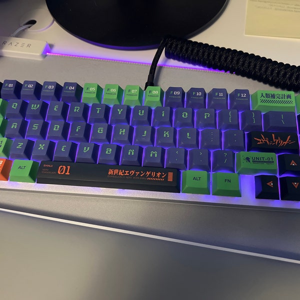 Eva Unit-01 Keycap Set, Cherry Profile, PBT, Cherry MX Stem, Dye-sub ...