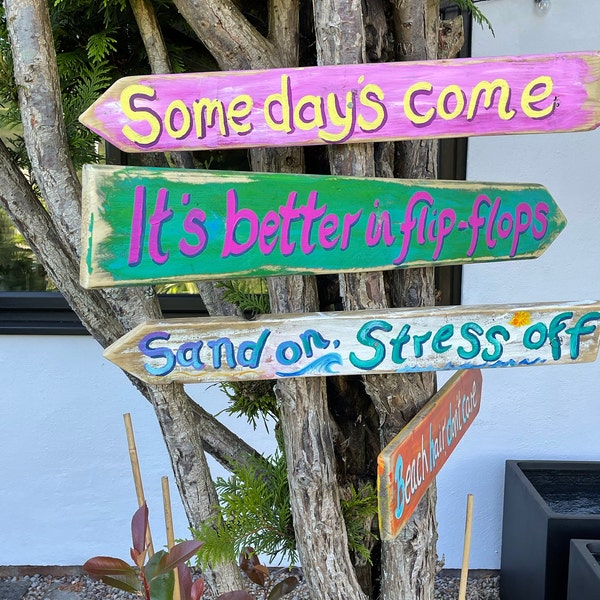 5 X Travel Signs, Personalised, UK Shop, Hand Painted, Tiki Signs ...