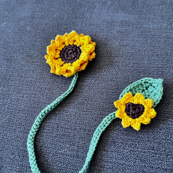 Sunflower Crochet Bookmark Pattern, Golden Sunflower Bookmark, PDF ...
