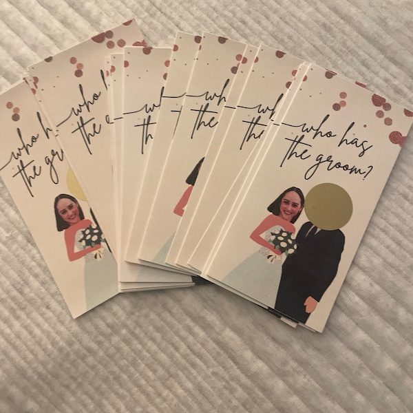 Bridal Shower Game - Who Has the Groom? Scratch off Cards, Custom With ...