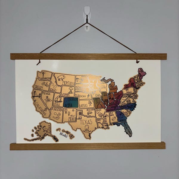 50 States Scratch Off, US State Scratch off Map, United States Travel ...