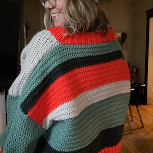 Crochet Colorblock Cardigan Written Pattern Beginner-friendly - Etsy