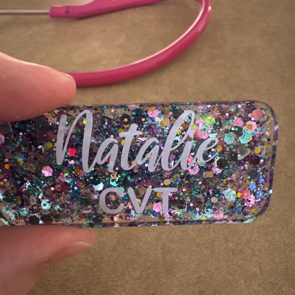 Glitter Name Badge|glitter Name Pin|glitter Name Tag|custom Name Tag ...