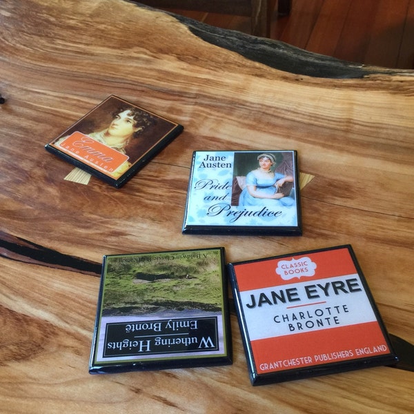 Classic Book Cover Coaster Set, Book Club Gifts for Readers, Literary ...