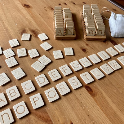 Alphabet Tiles English Uppercase and Lowercase Letters Cards With ...