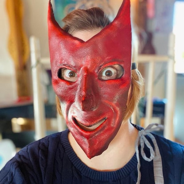Mischievous Devil Mask for Halloween, Masquerade, Cosplay - Handcrafted ...