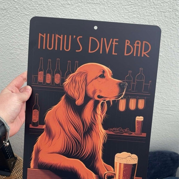 Personalized Bar Sign, Golden Retriever Owner, Dog Lover Gift, Unique ...