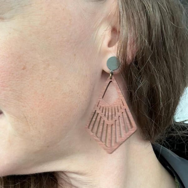 Red Chandelier Stamped Metal Gauges Earrings 4g, 2g, 0g, 00g, 7/16, 1/2 ...