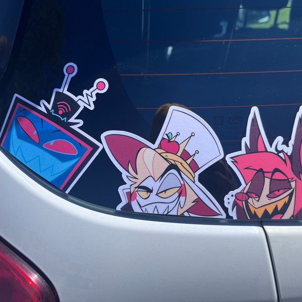 Alastor Car Window Peeker Sticker Hazbin Hotel Peeper Window Decal ...