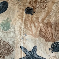 Nautical Cotton Fabric, Coastal Fabric, Sea Shell Fabric, Starfish Reef ...