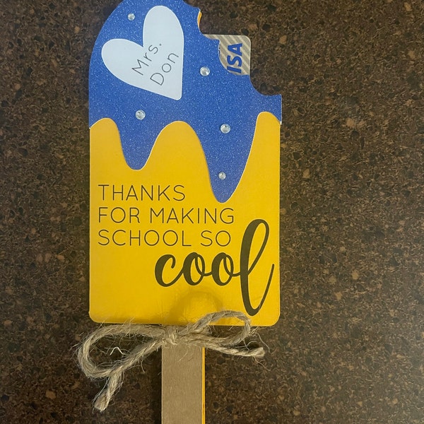 Popsicle/ice Cream Pop Teacher Card/gift Card Holder - Perfect Gift for ...