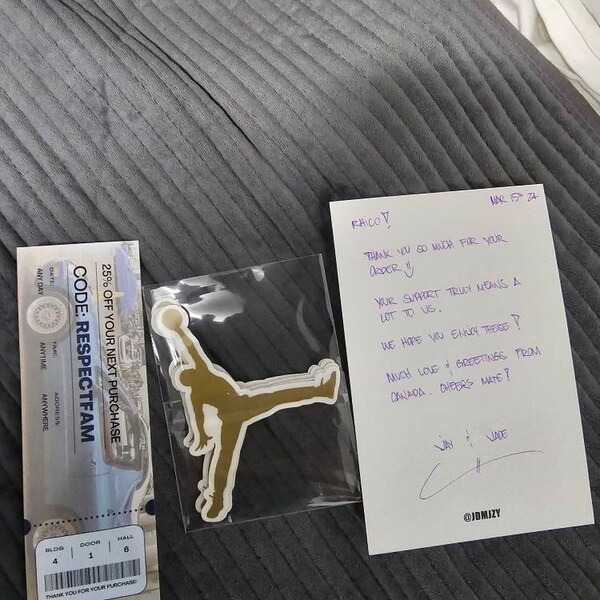 Authentic AJ Jumpman Decal | Vintage 90s 00s | Jordan | Sticker | Gold ...