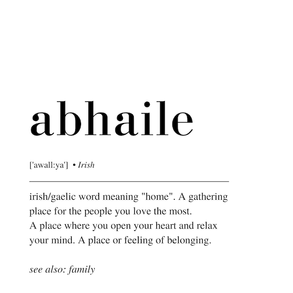 Abhaile Definition Print, Irish Print, Irish Home Decor, Ireland Print ...