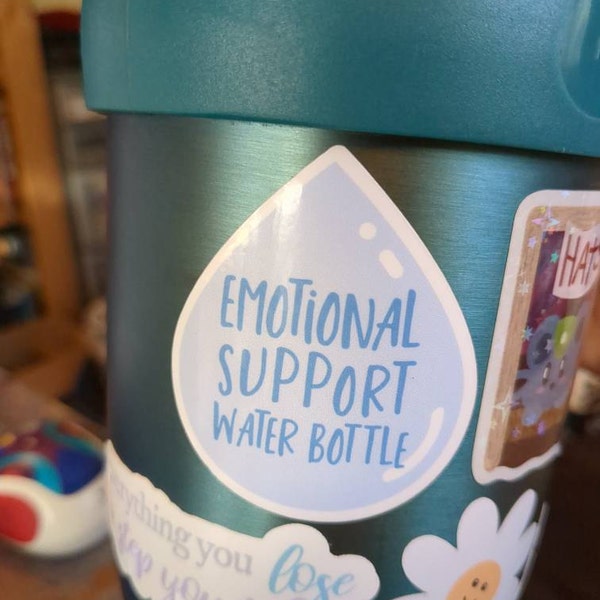 Emotional Support Water Bottle Sticker Die Cut Vinyl Stickers - Etsy Canada