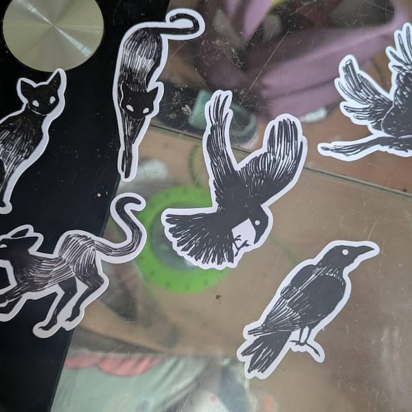 Black Raven Stickers | Vinyl Sticker Waterproof Sticker Dark Fantasy ...