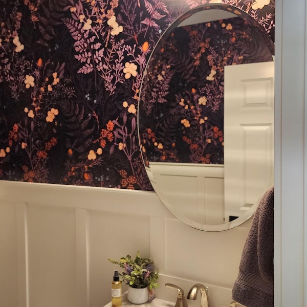 Muted Dark Brown Forest Wallpaper, Vintage Botanical Forest Wallpaper ...