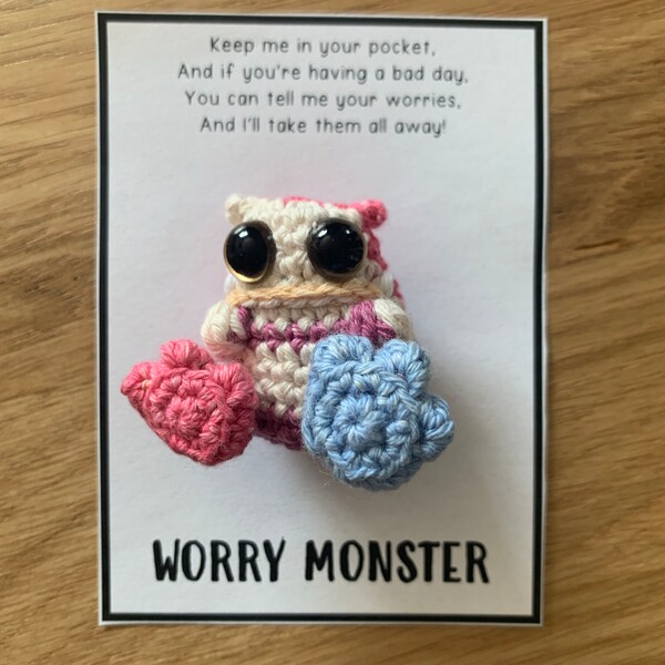 Pocket Worry Monster Crochet Pattern PDF - Etsy