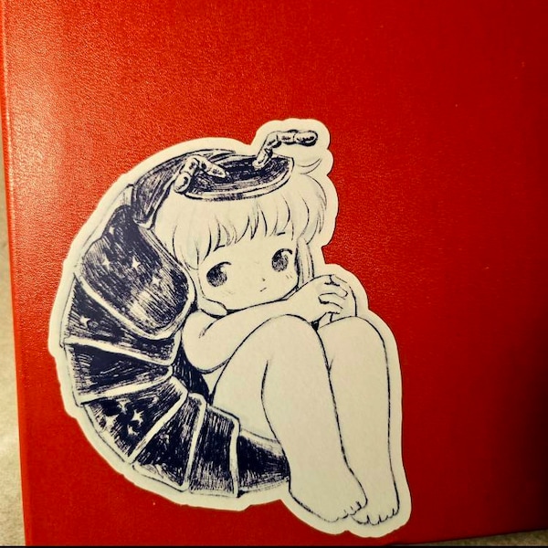Bug in a Ball Sticker | Creepy Cute Isopod Girl Art on Waterproof Vinyl ...