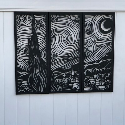 Van Gogh Starry Night Metal Wall Art, Van Gogh Metal Wall Art, Living ...
