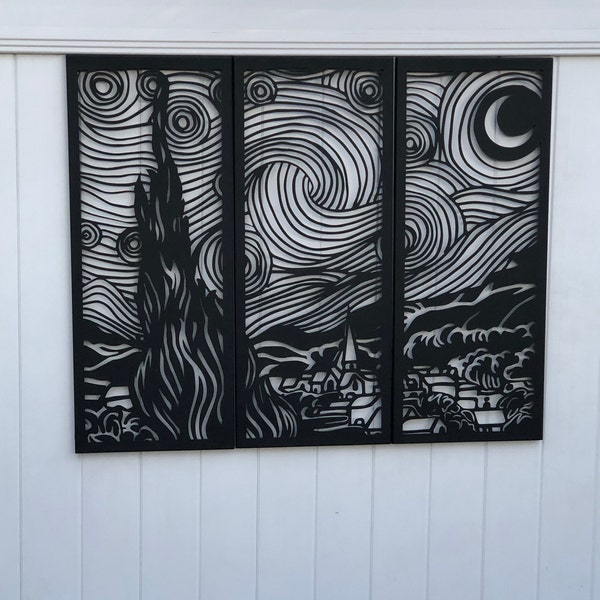 Van Gogh Starry Night Metal Wall Art, Van Gogh Metal Wall Art, Living ...