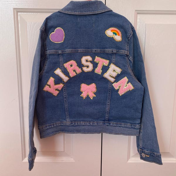 Personalized Jean Jacket Girl Custom Toddler Jacket With Name Chenille ...