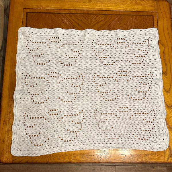 Angel Blanket | Filet Crochet Blanket Pattern | Baby Blanket Crochet ...