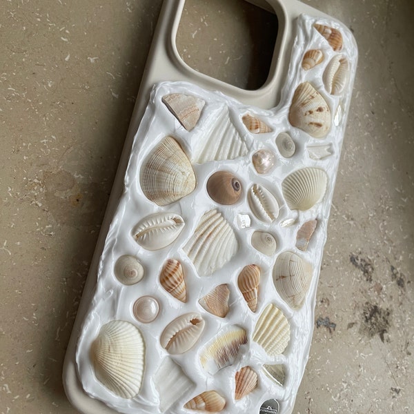 Shades of Brown: Handmade Shell Cell Phone Case/ Seashell Cell Phone ...