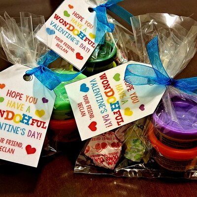 Valentine's Day Tag, Wondohful, Playdough Valentine's Tag, Colorful ...