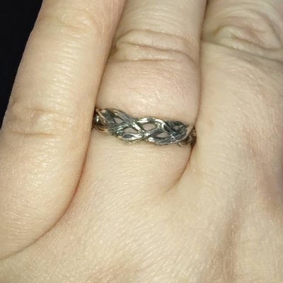 Branch and Leaves Engagement Ring With , Unique Branch Ring, Tree Bark ...