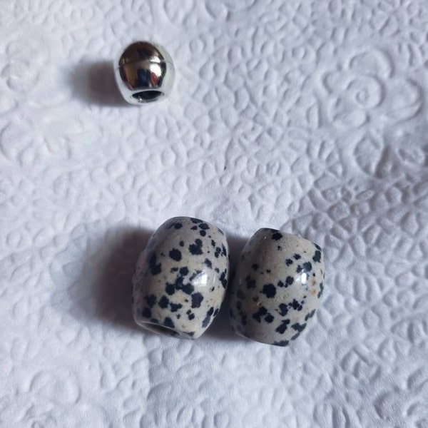 6mm Wide Big Hole Gemstone Loc Beads, Dreadlock Hair Accessories, Beads ...