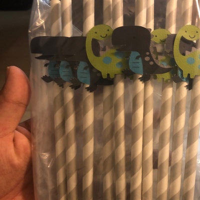 Dinosaur Party Straws Dino Birthday Decoration Prehistoric - Etsy