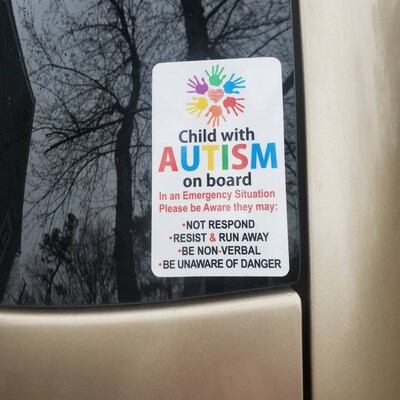 Child With Autism on Board Sticker Car Truck Window Vehicle Emergency ...