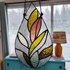 Modern Stained Glass Leaves Pattern, Plant Stained Glass Patterns ...