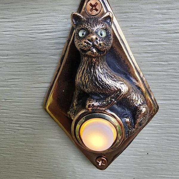 Bronze Bat Cat Doorbell - Etsy