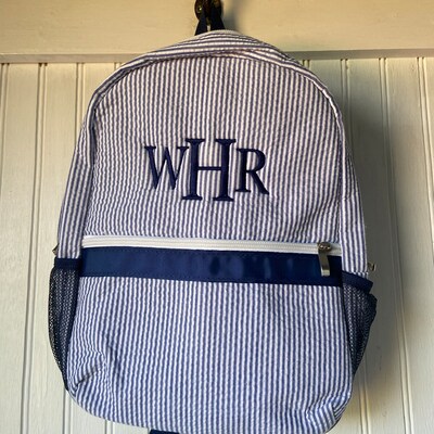 Personalized Baby Backpacks Monogrammed Toddler Backpacks Seersucker ...