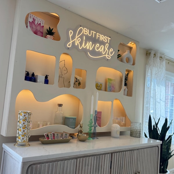 But First Skin Care Neon Sign, Custom Beauty Salon Medspa Skincare Room ...