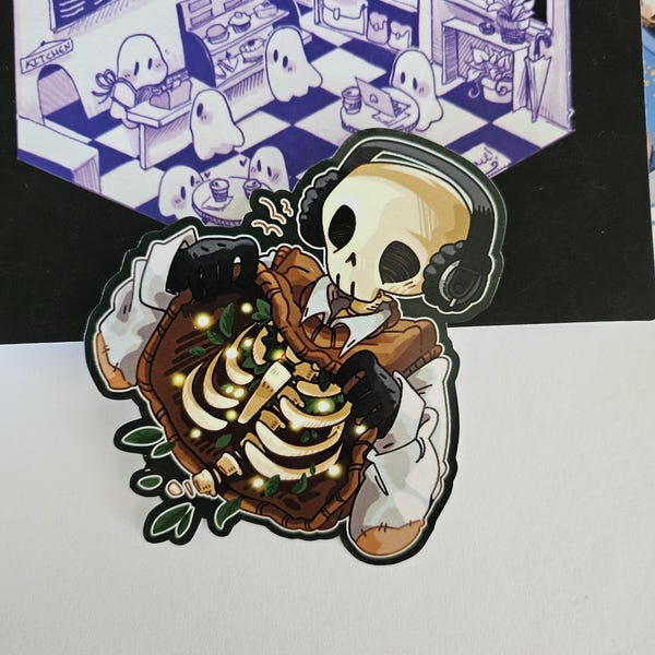 Aesthetic Chilling Skeleton Waterproof Stickers! - Etsy
