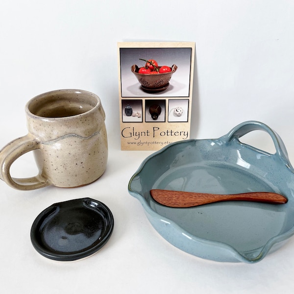Mug With Spoon Rest or Teabag Holder - Coffee Mug With Spoon Rest - Tea ...