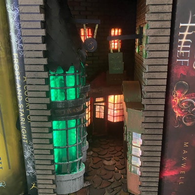Alley Book Nook, Wizard's Booknook, Shelf Insert, Bookshelf Diorama ...