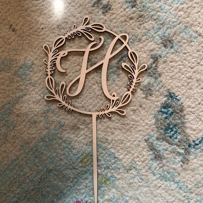 H Cake Topper, Wedding Cake Topper, Cake Toppers for Wedding, Rustic ...