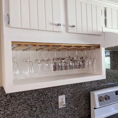 Under Cabinet 17 Inch Stemware Rack With 4 Sections by Rustic State ...
