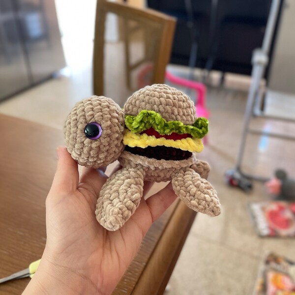 Burger Turtle Crochet Pattern PDF Download Beginner Friendly Amigurumi ...