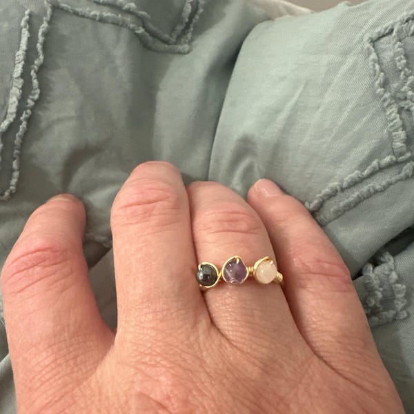 Adjustable Crystal Twist Ring, Crystal Jewelry, Wire Wrapped Crystals ...