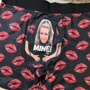 Personalized Face on Boxer Briefs With Hearts Custom Black - Etsy